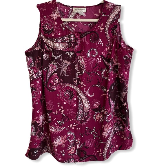 brylane woman collection | Tops | Brylane Woman Paisley Sleeveless ...